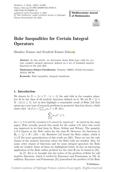 Bohr Inequalities For Certain Integral Operators Request Pdf