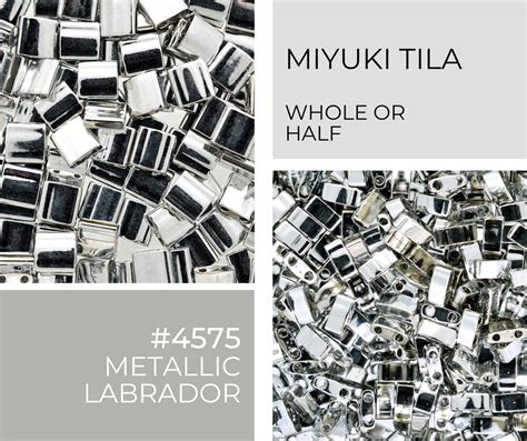 G Miyuki Tila Beads Metallic Labrador Whole Or Half Tila