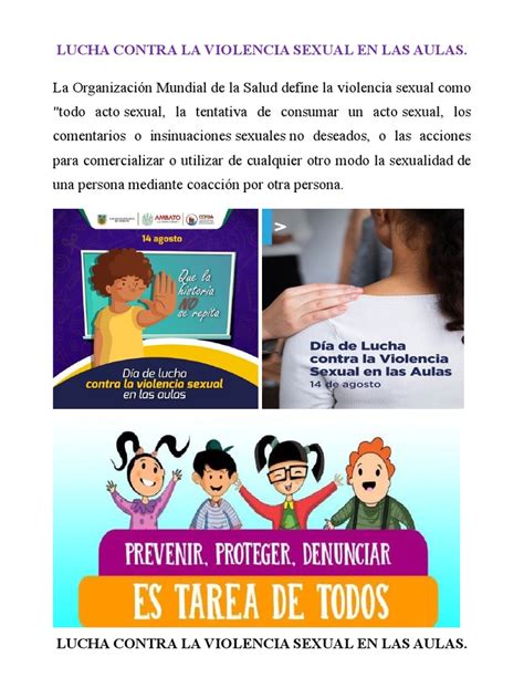 Lucha Contra La Violencia Sexual En Las Aulas Pdf