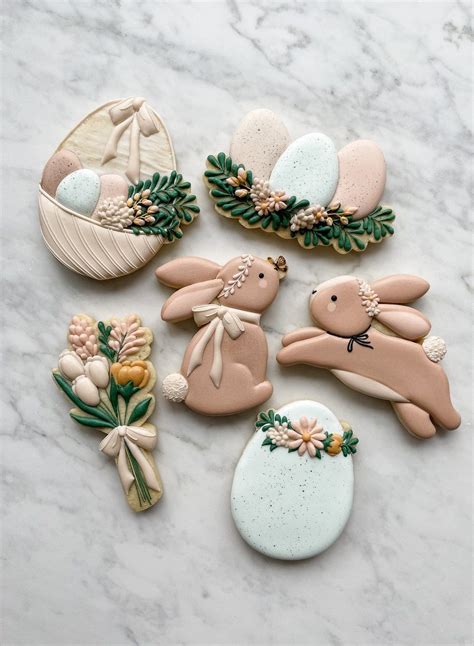 Easter Cookie Decorating Workbook Etsy Cookies Décorés Biscuits De