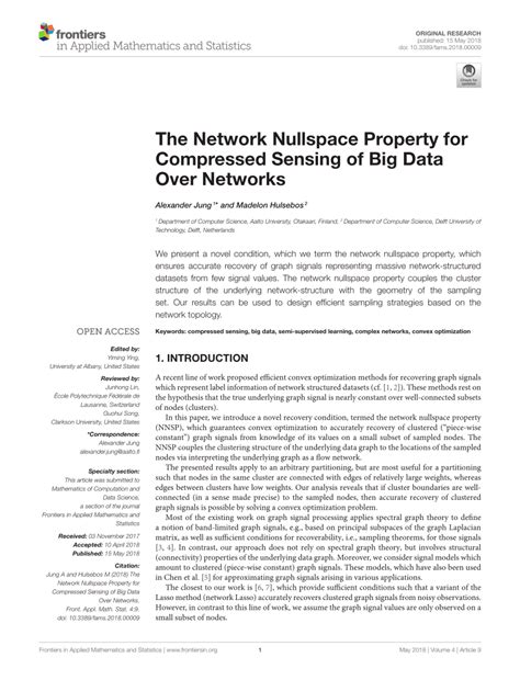 pdf the network nullspace property for compressed sensing of big data