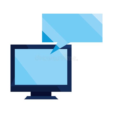 Computer Monitor Speech Bubble Stock Illustration Illustration Of Notification Information