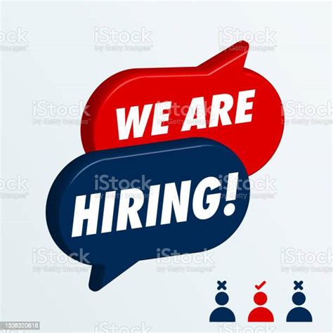 우리는 빨간색과 파란색 벡터 배너를 고용하고 있습니다 직원 공석 발표 일러스트레이션이 격리되었습니다 비즈니스 모집 개념 개념에 대한 스톡 벡터 아트 및 기타 이미지 Istock