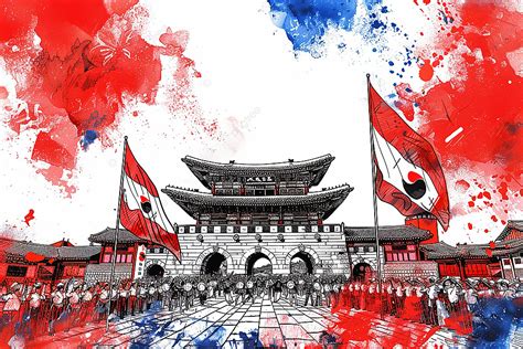 손으로 그린 한국의 민족 해방절 대한민국 건국의 날 구경 측정 배경 배경 일러스트 및 사진 무료 다운로드 Pngtree