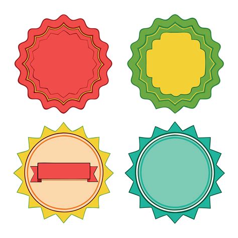 Full Colors Blank Labels And Badge Shapes Vector Art At Vecteezy