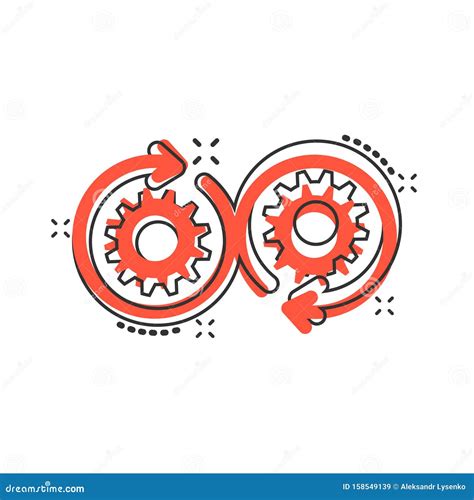 Development Icon In Comic Style Devops Vector Cartoon Illustration On