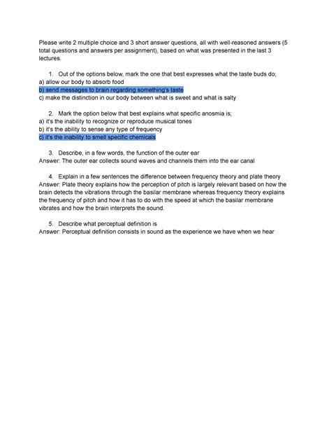 Psyc 2 Assignment 5 Every Week We Were Asked To Create Our Own Question Problems Multiple