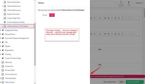 Cancel Content Page Deletion Delete Slideout Keeps Spinning Issue Umbraco Umbraco