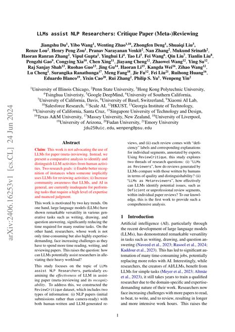 Pdf Llms Assist Nlp Researchers Critique Paper Meta Reviewing