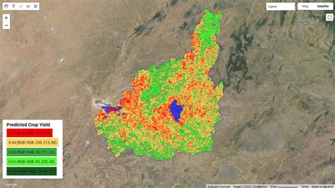 crop yield prediction map using linear regression model using