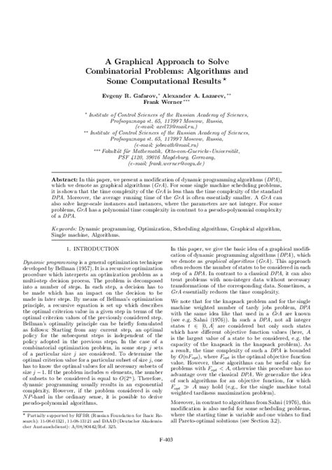 a graphical approach to solve combinatorial problems algorithms and