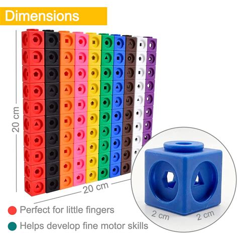 Unleash Creativity With Our Versatile Maths Cubes 100 Durable Blocks In 10 Vibrant Colours