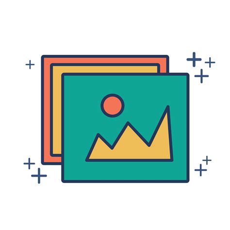 Image Icon Vector Illustration Glyph Style Design With Color And Plus Sign Isolated On White