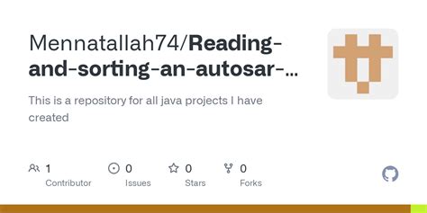 Github Mennatallah74reading And Sorting An Autosar File Using Java