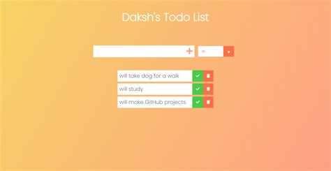 GitHub Dakshp Todo List App JS Todo List App Using HTML CSS And JS