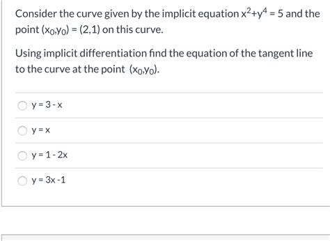 Solved Consider The Curve Given By The Implicit Equation Chegg