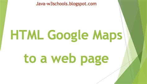 HTML Adding Google Maps To Web Page API Example JavaProgramTo