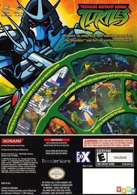 Teenage Mutant Ninja Turtles Vgdb Vídeo Game Data Base