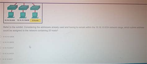 Solved Refer To The Exhibit Considering The Addresses Already Used And Having To Remain Within