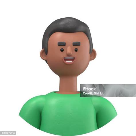 웃는 아프리카 계 미국인 남자 데이비드의 3d 그림 흰색 배경에 사람 캐릭터 일러스트레이션을 렌더링하는 3d 만화 최소 스타일 아바타에 대한 스톡 사진 및 기타 이미지