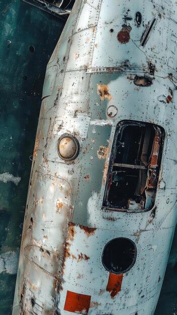 Rusty Airplane Fuselage Premium Ai Generated Image