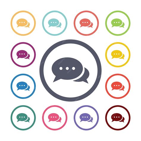 Premium Vector Chat Flat Icons Set