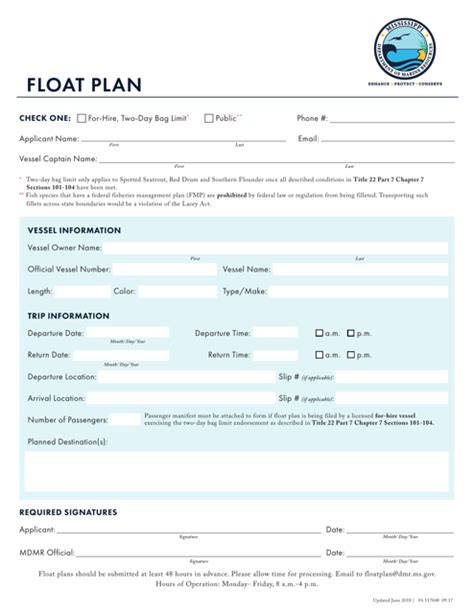 Mississippi Float Plan Fill Out Sign Online And Download Pdf