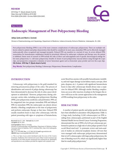 Pdf Endoscopic Management Of Post Polypectomy Bleeding Pdf Endoscopic Management Of Post Polypectomy Bleeding