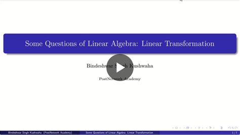 Title Understanding Linear Transformations In Linear Algebra In This