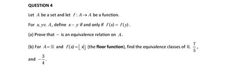 Solved Let A Be A Set And Let F AA Be A Function For Chegg Com