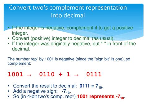 Ppt Twos Complement Patterns For Representing Negative Numbers