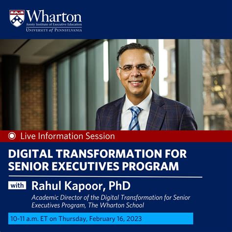 Wharton Exec Eds Digital Transformation For Senior Executives Program Home