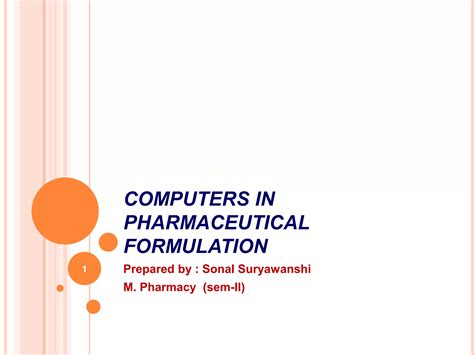 Computers In Pharmaceutical Formulation Pptx