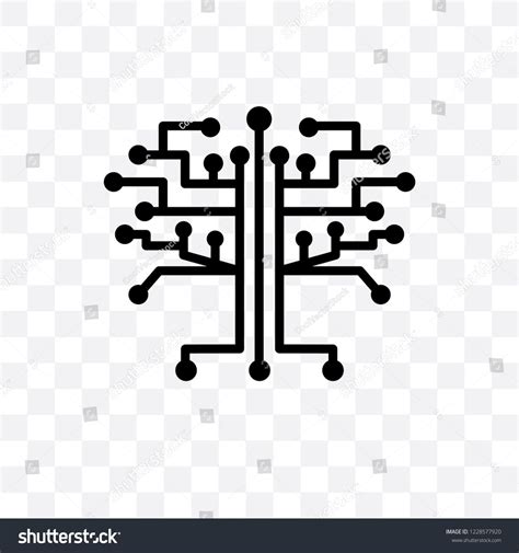 Technology Tree Vector Linear Icon Isolated On Transparent Background Technology Tree