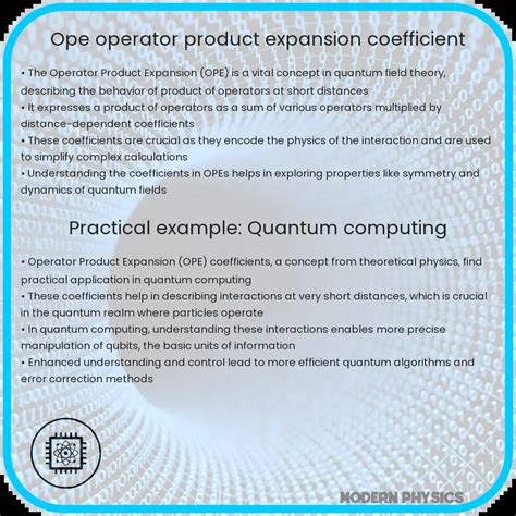 Ope In Quantum Field Theory Calculation Methods And Uses