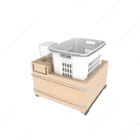 Rev A Shelf Wood Hamper With Storage For Base Cabinets With Soft Close Richelieu Hardware