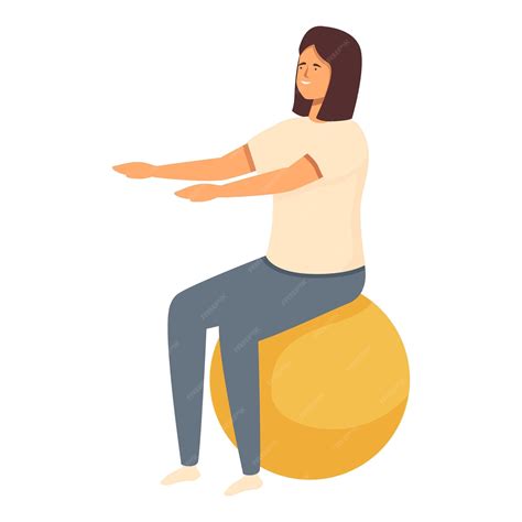 Vector De Dibujos Animados Del Icono De Ejercicio De Pelota De Fitness