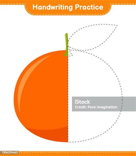 필기 연습 귤의 라인을 추적 교육 어린이 게임 인쇄 워크 시트 벡터 일러스트레이션 0명에 대한 스톡 벡터 아트 및 기타 이미지