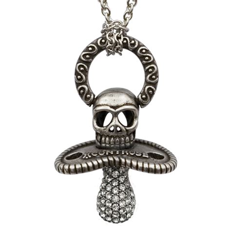 Skull Pacifier Pendant Necklace Controse