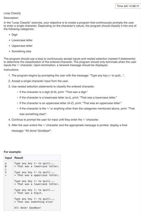 Solved C Programming Loop Classifydescriptionin The Loop
