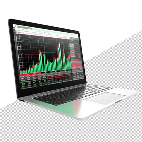 premium psd a laptop with a graph on the screen and the word graph on