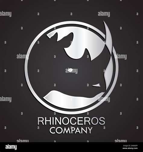 3d Silver Rhinoceros Negative Shape Logo Stock Vector Image And Art Alamy