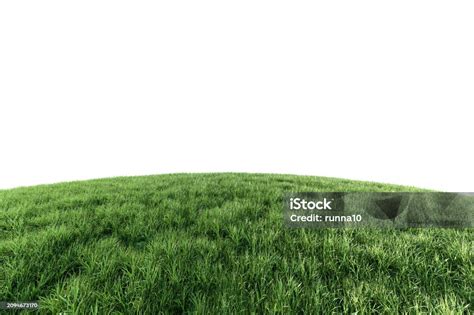 무성한 푸른 잔디 잔디밭 언덕 신선한 자연 흰색 배경에 고립 된 클리핑 경로 3d 렌더링 언덕에 대한 스톡 사진 및 기타 이미지