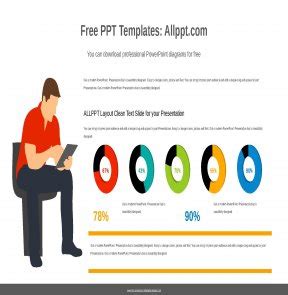 mẫu powerpoint five doughnut charts powerpoint diagram