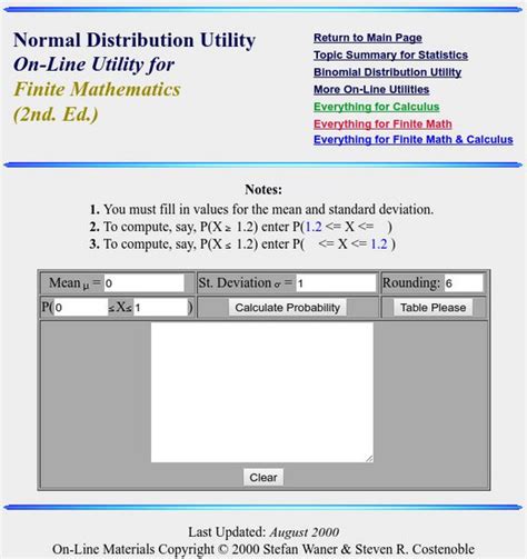 finite mathematics and applied calculus normal distribution utility unit