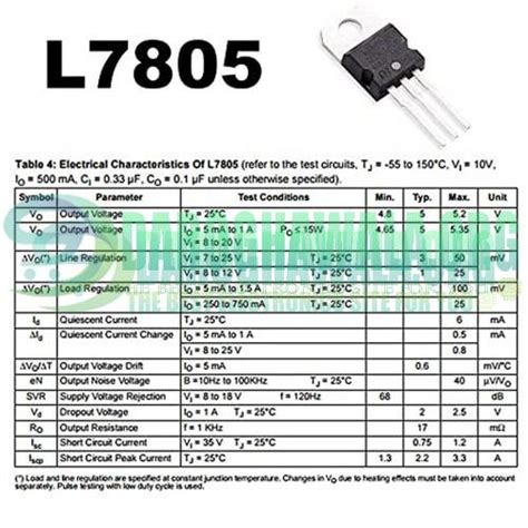 7805 Datasheet Voltage Regulator Ic Pinout And Example 56 Off