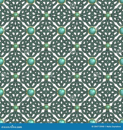Celtic Seamless Pattern Colorful Ornamental Celtic Knots Vector Background Repeat Patterned