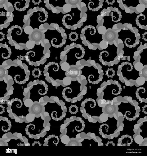Vector Meta Ball Connect Dot Set Seamless Spiral Grey Molecule Chain
