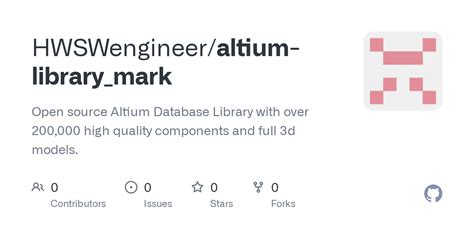 Github Hwswengineeraltium Librarymark Open Source Altium Database Library With Over 200000