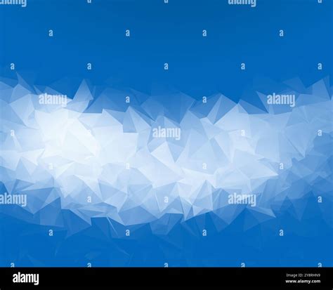 Abstract White And Light Blue Polygon Vector Pattern Object On Blue Background Full Frame
